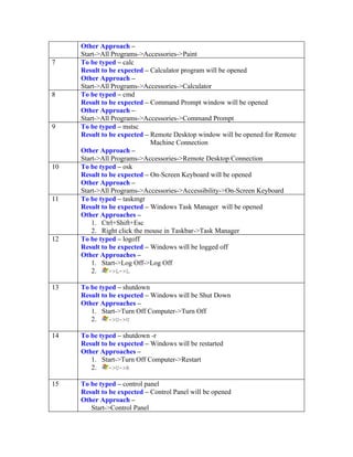 Important Run Commands | PDF | Operating Systems | Computer Software and Applications