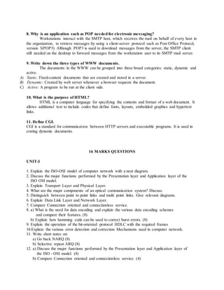 Important 16 marks questions | DOCX