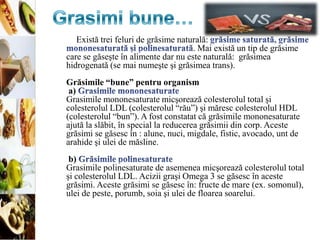 Importanta grasimilor | PPTX