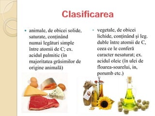 Importanta grasimilor | PPTX