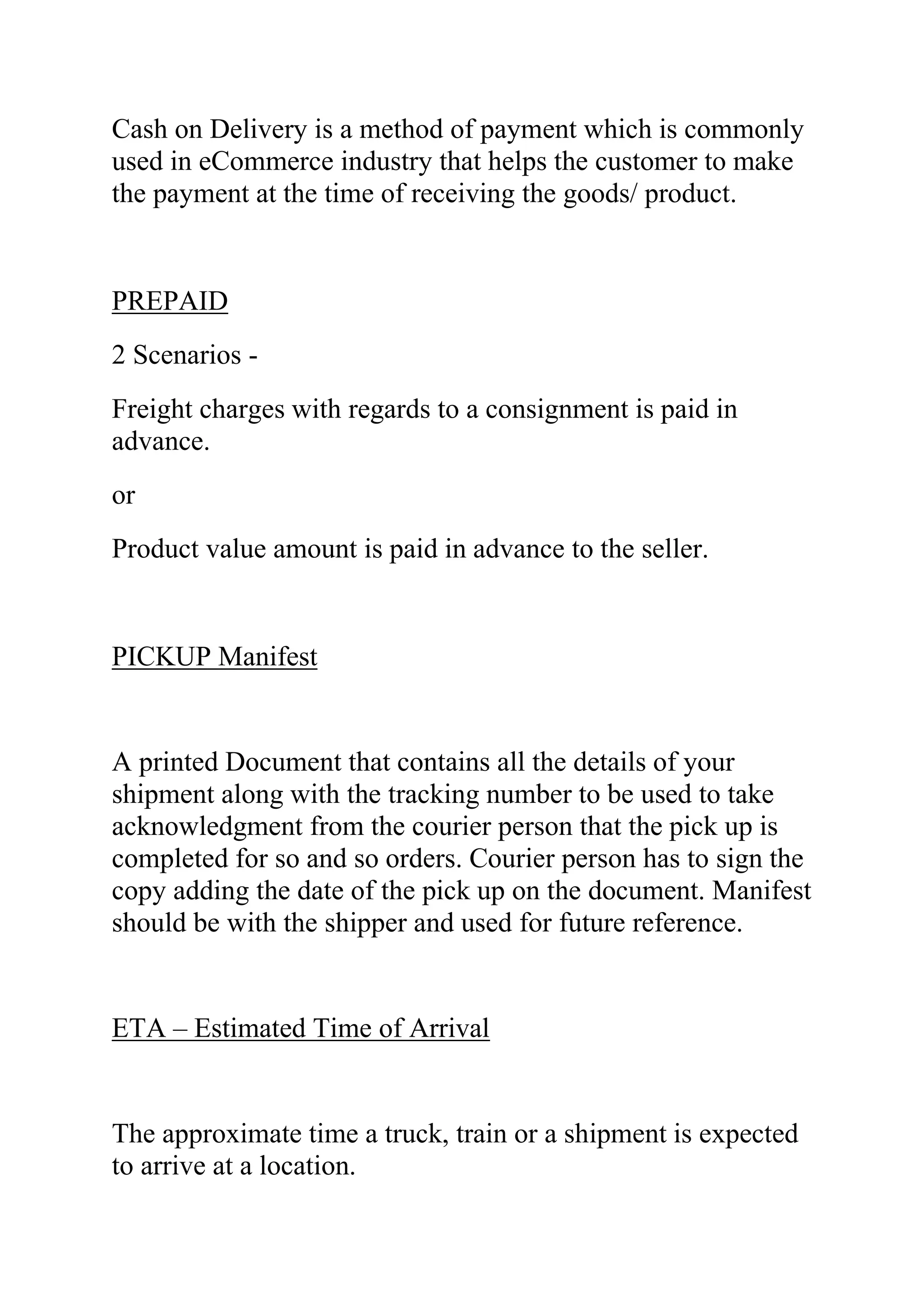 Important and commonly used logistics terms you should know converted | PDF