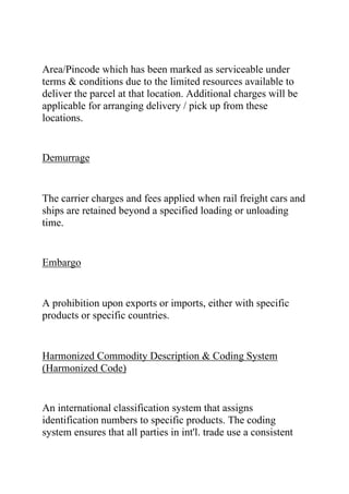 Important and commonly used logistics terms you should know converted | PDF