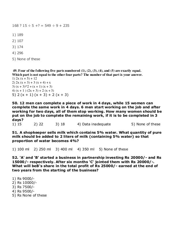 Important Aptitude Questions Which Are Asked In The Infosys Placement