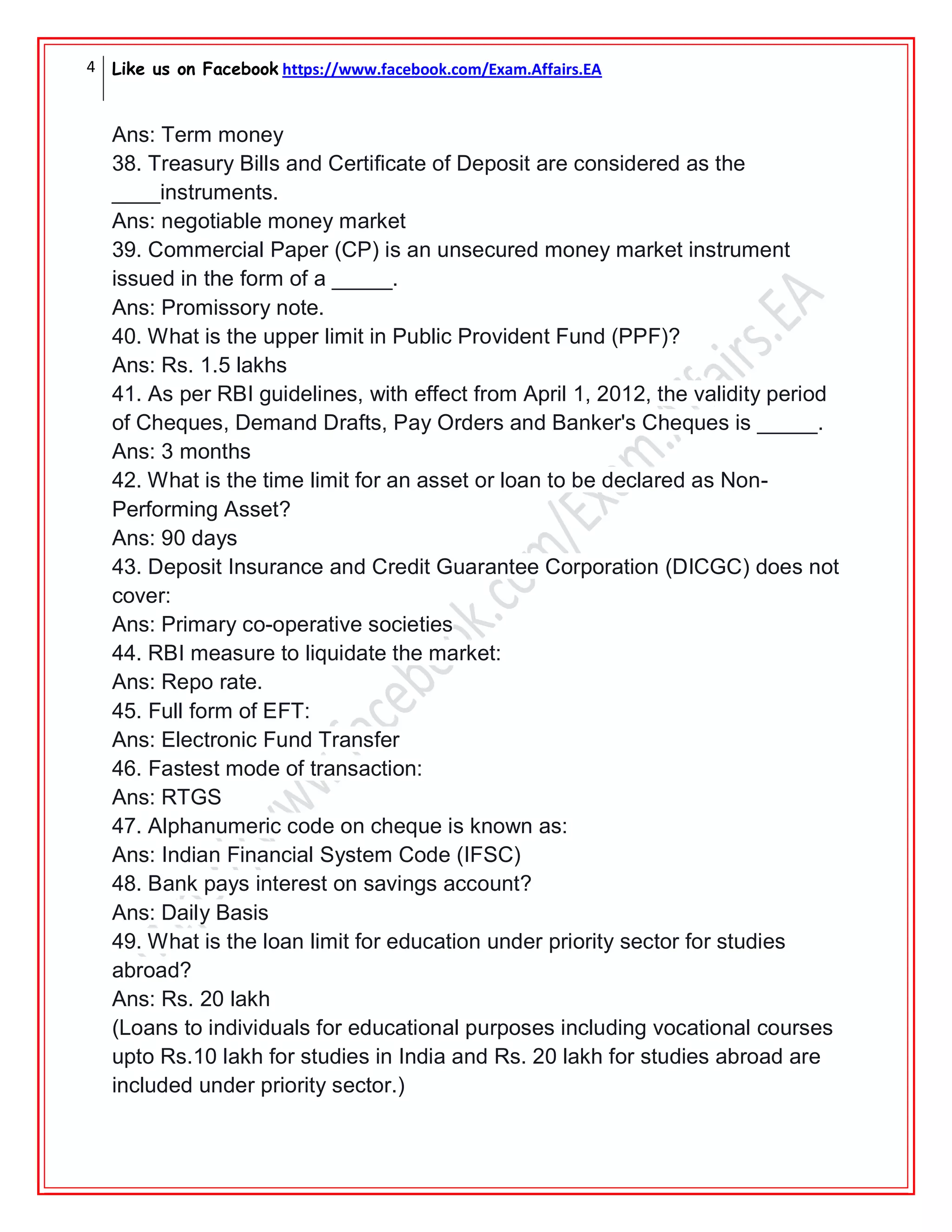 Important banking awareness questions | PDF