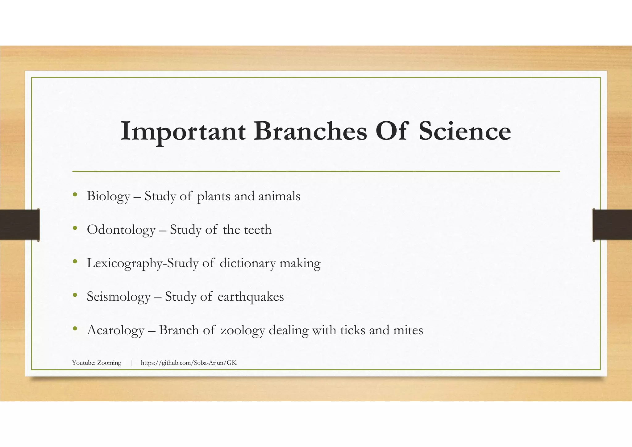 Important branches of science | PDF
