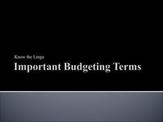 Important budgeting terms(2) | PPT