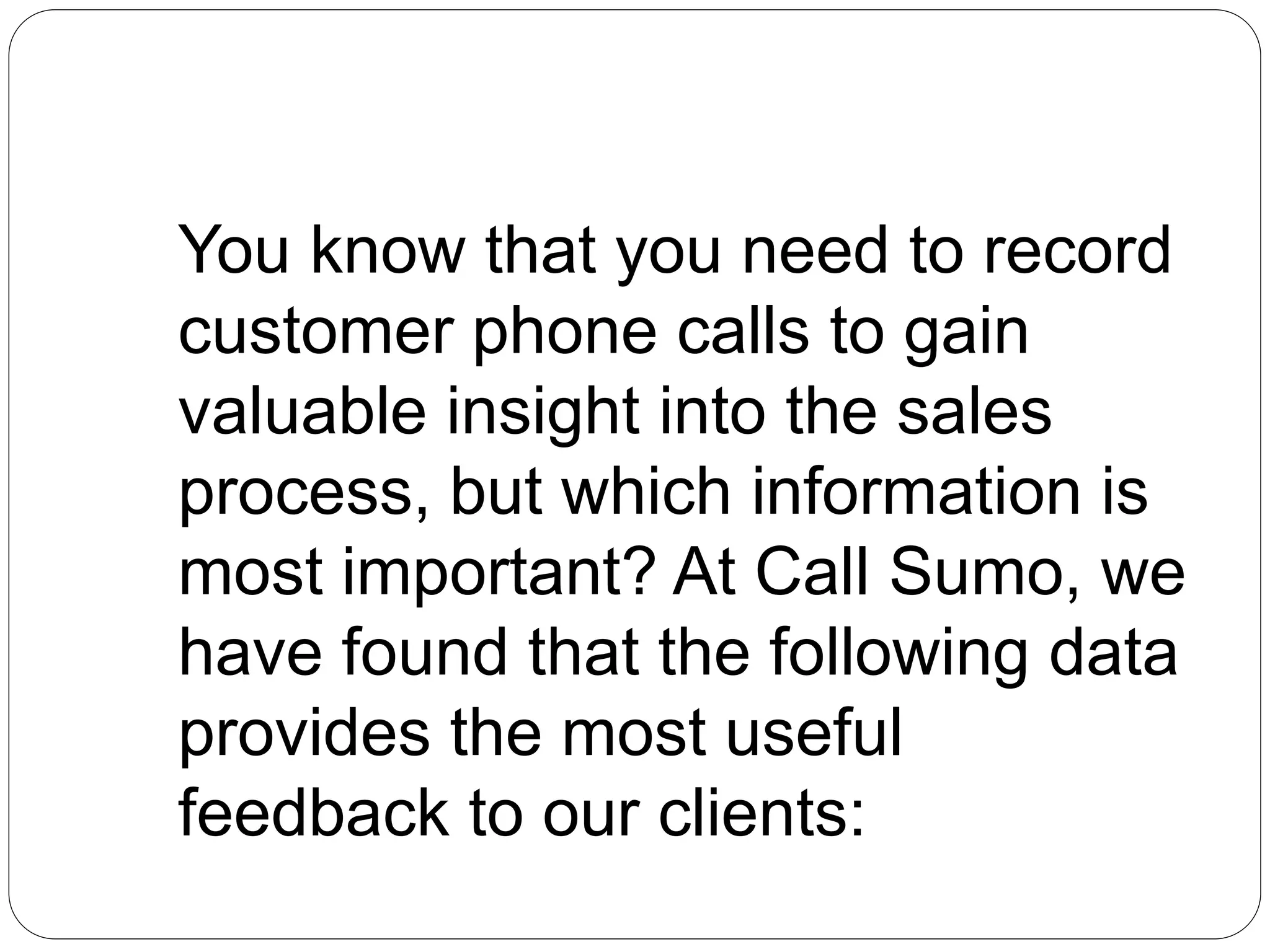 Important Call Tracking Metrics | PPTX