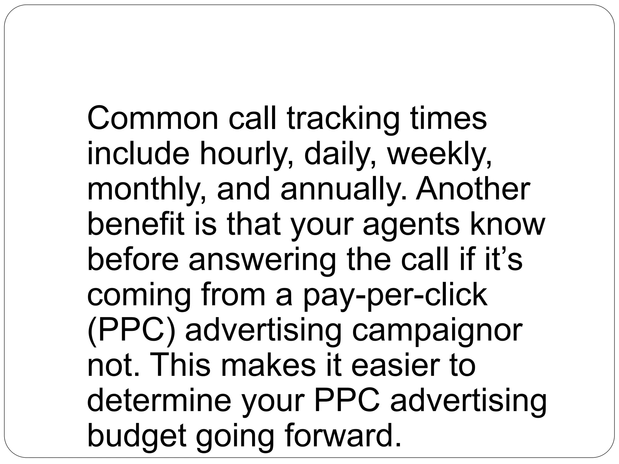 Important Call Tracking Metrics | PPTX