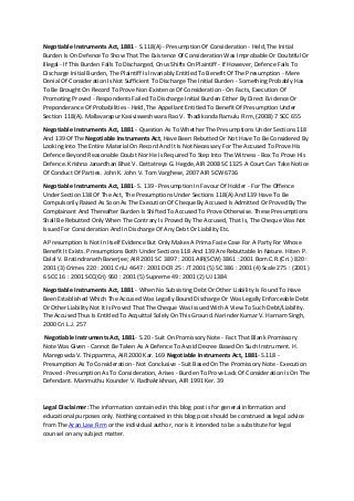 Important Case Laws On Negotiable Instruments Act 1881.pdf