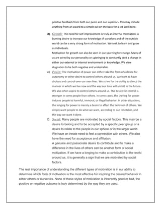 Importantce of motivation | DOCX