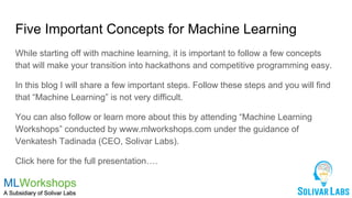 Important Concepts for Machine Learning | PPT