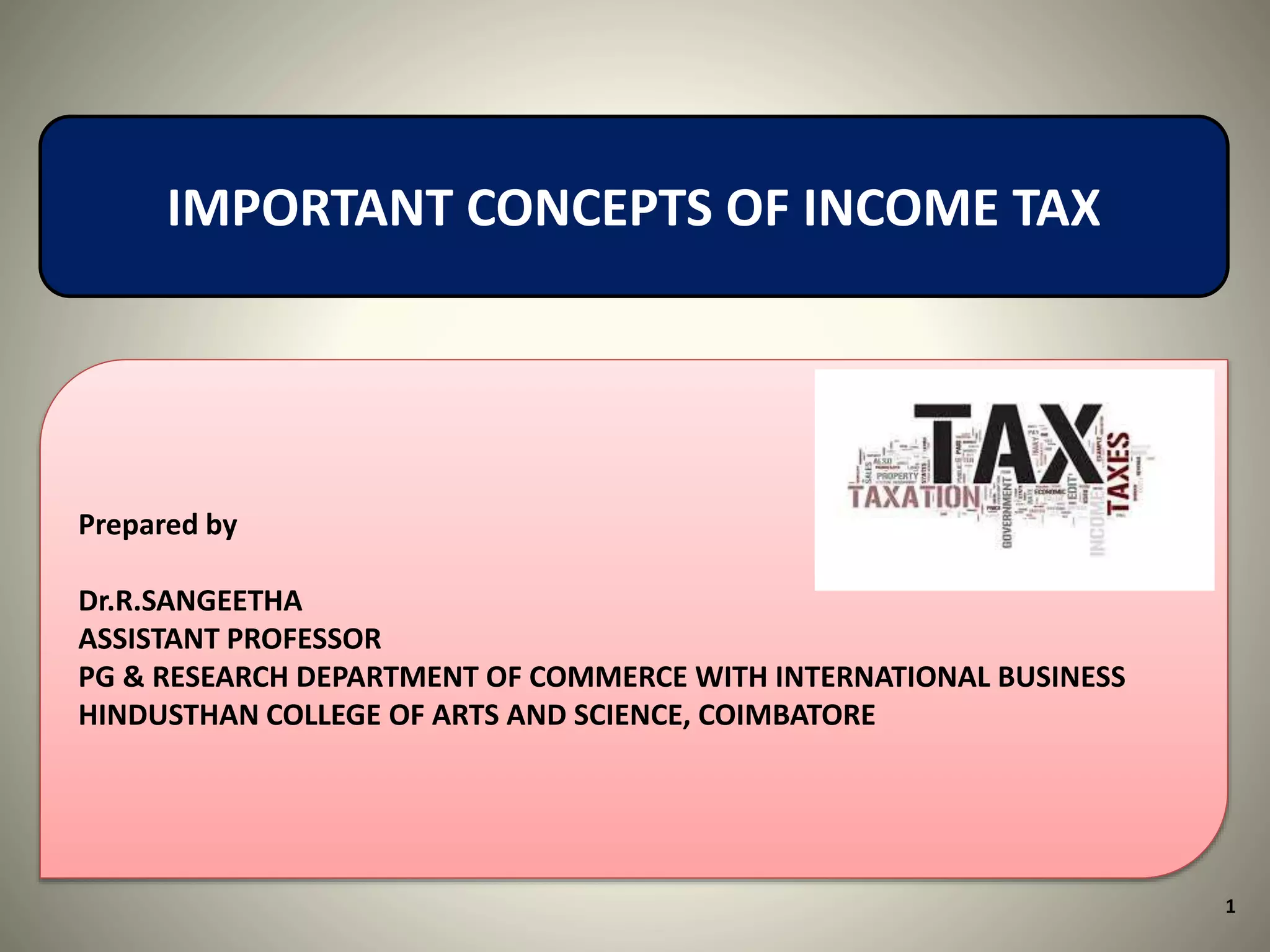 Important concepts of income tax | PPT