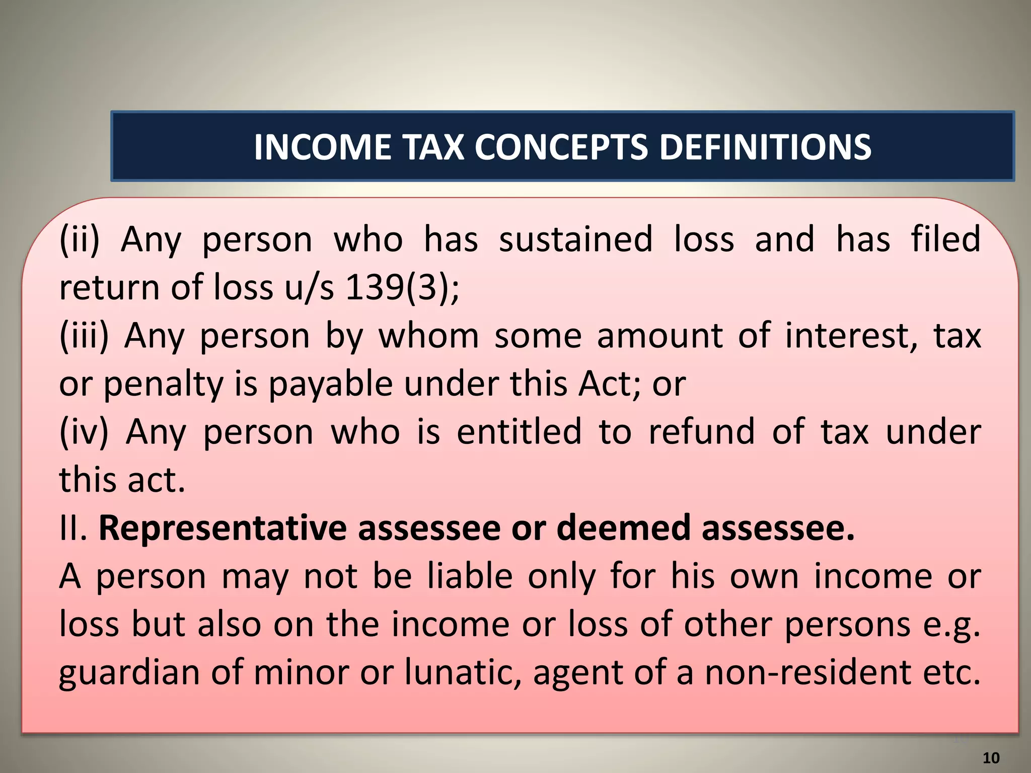 Important concepts of income tax | PPTX