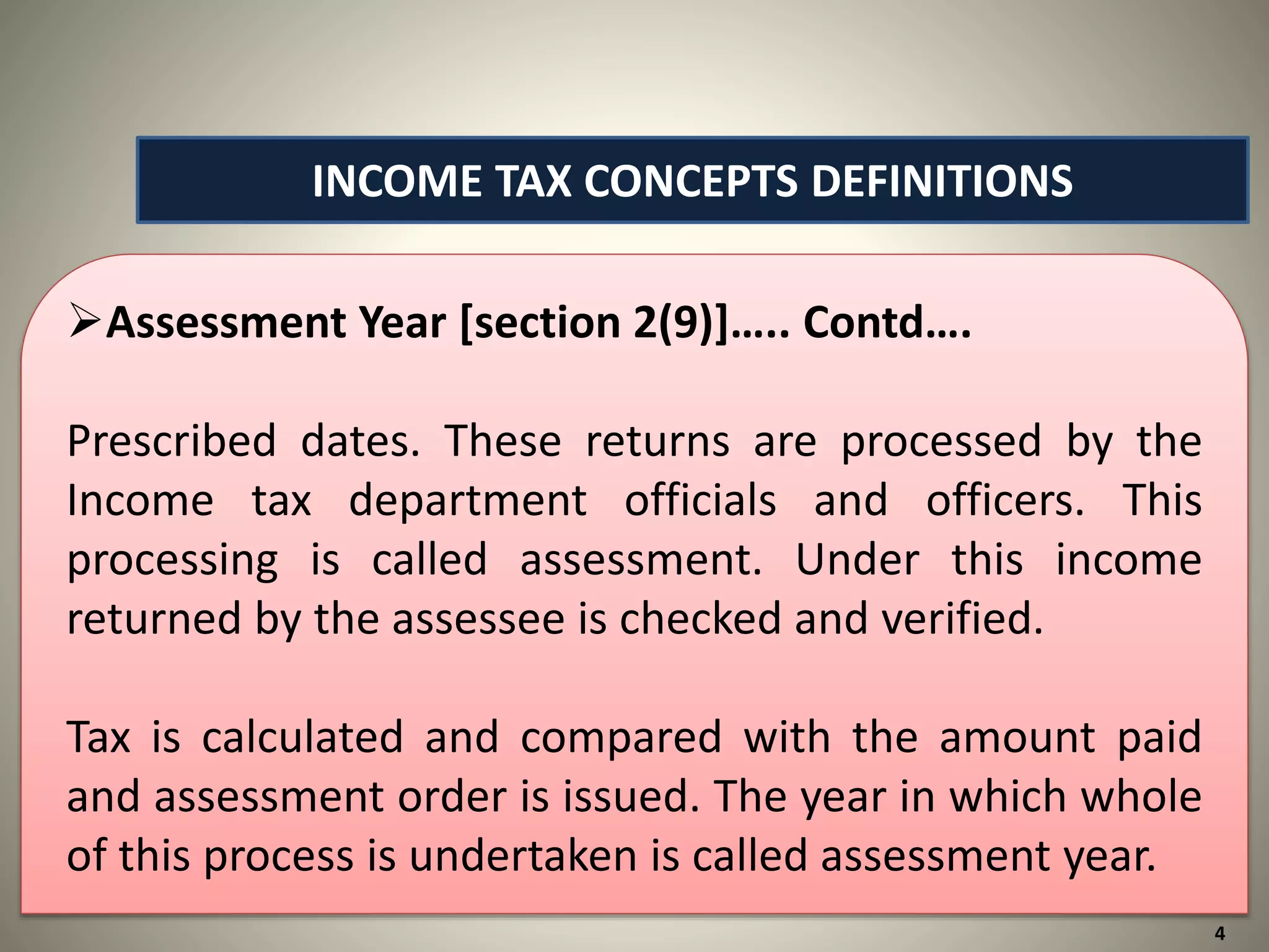 Important concepts of income tax | PPT