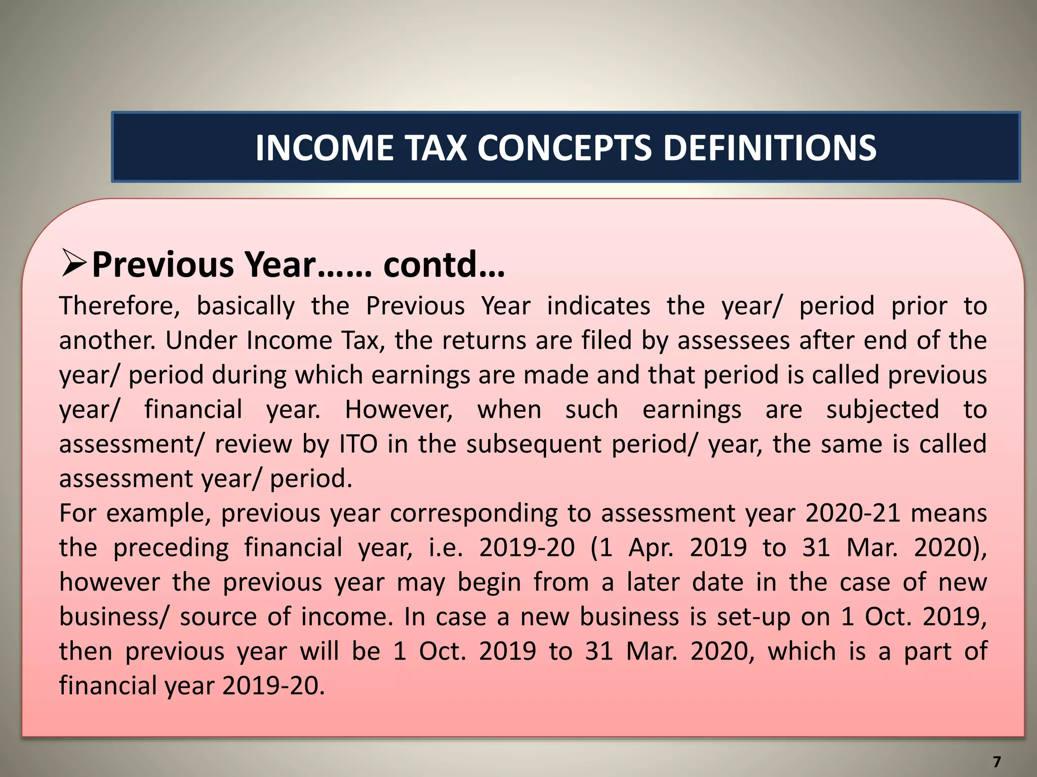 Important concepts of income tax | PPTX