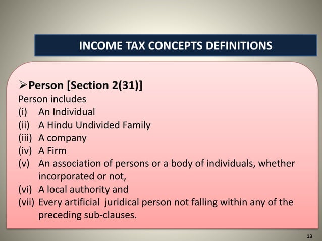 Important concepts of income tax | PPT