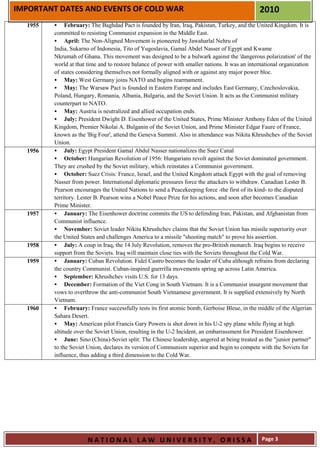 Important dates and events of cold war | PDF