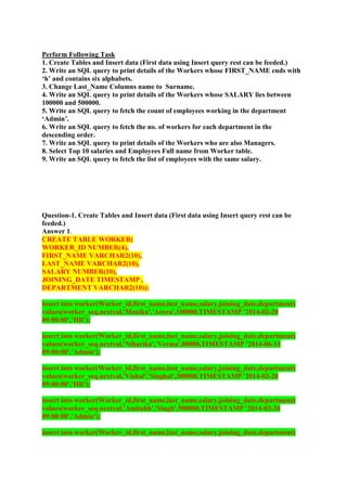 Important dbms practical question | PDF | Databases | Computer Software ...