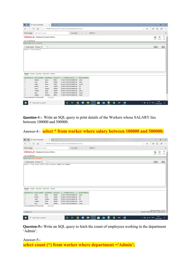 Important dbms practical question | PDF | Databases | Computer Software and Applications