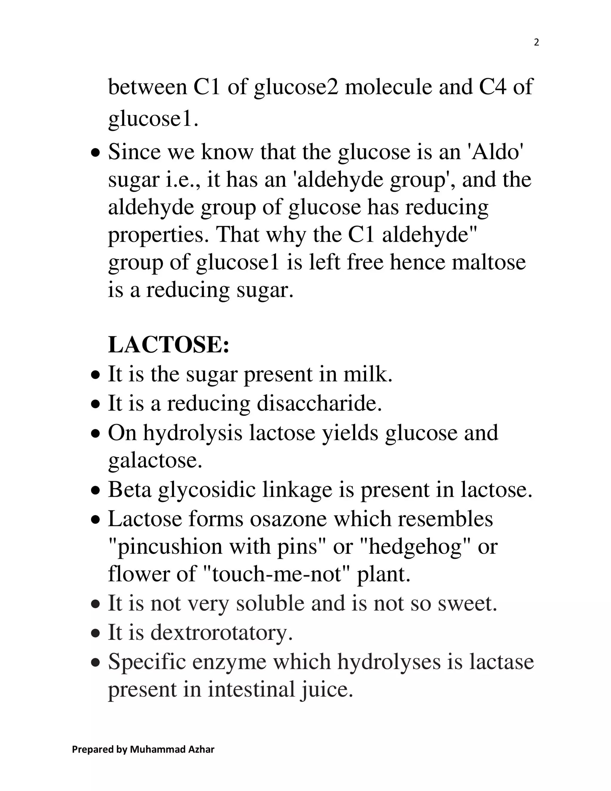 Important disaccharide | PDF