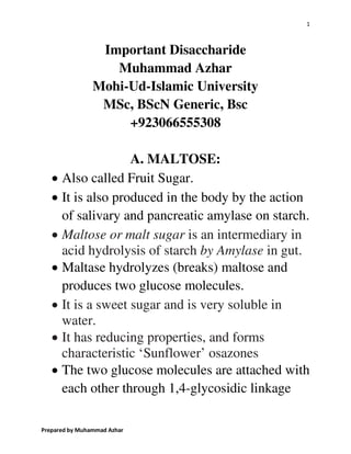 Important disaccharide | PDF