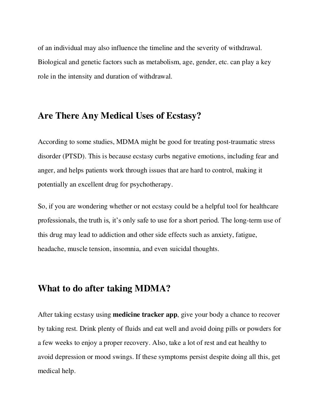 Important Facts About Ecstasy (MDMA) Pill