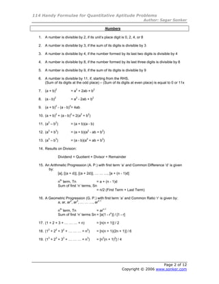 Important formulaeforquantitativeaptitude | PDF