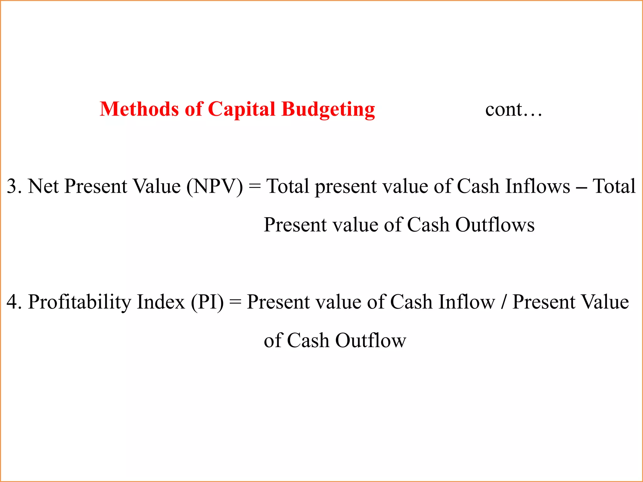 Important Formulas of BEP, Ratio Analysis, Capital Budgeting | PPTX