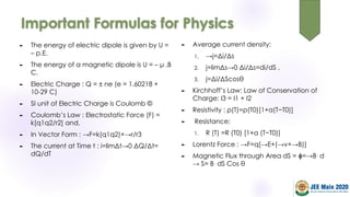 Important formulas for JEE Main 2020 - Subject-wise List | PPT