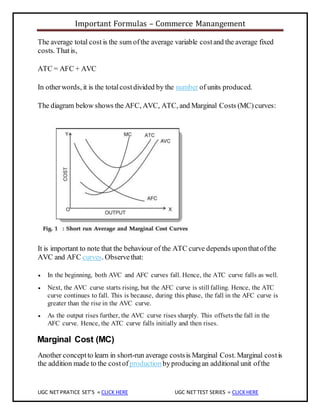 Important formules for ugc net commerce,management (most important ...