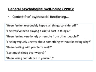 Important functions of psychological well being in the workplace | PPTX