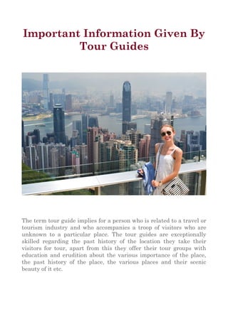 Important information given by tour guides | PDF