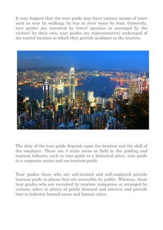 Important information given by tour guides | PDF