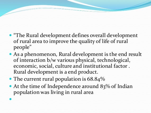 Important issues in rural development