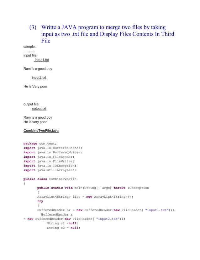 Important java programs(collection+file) | PDF