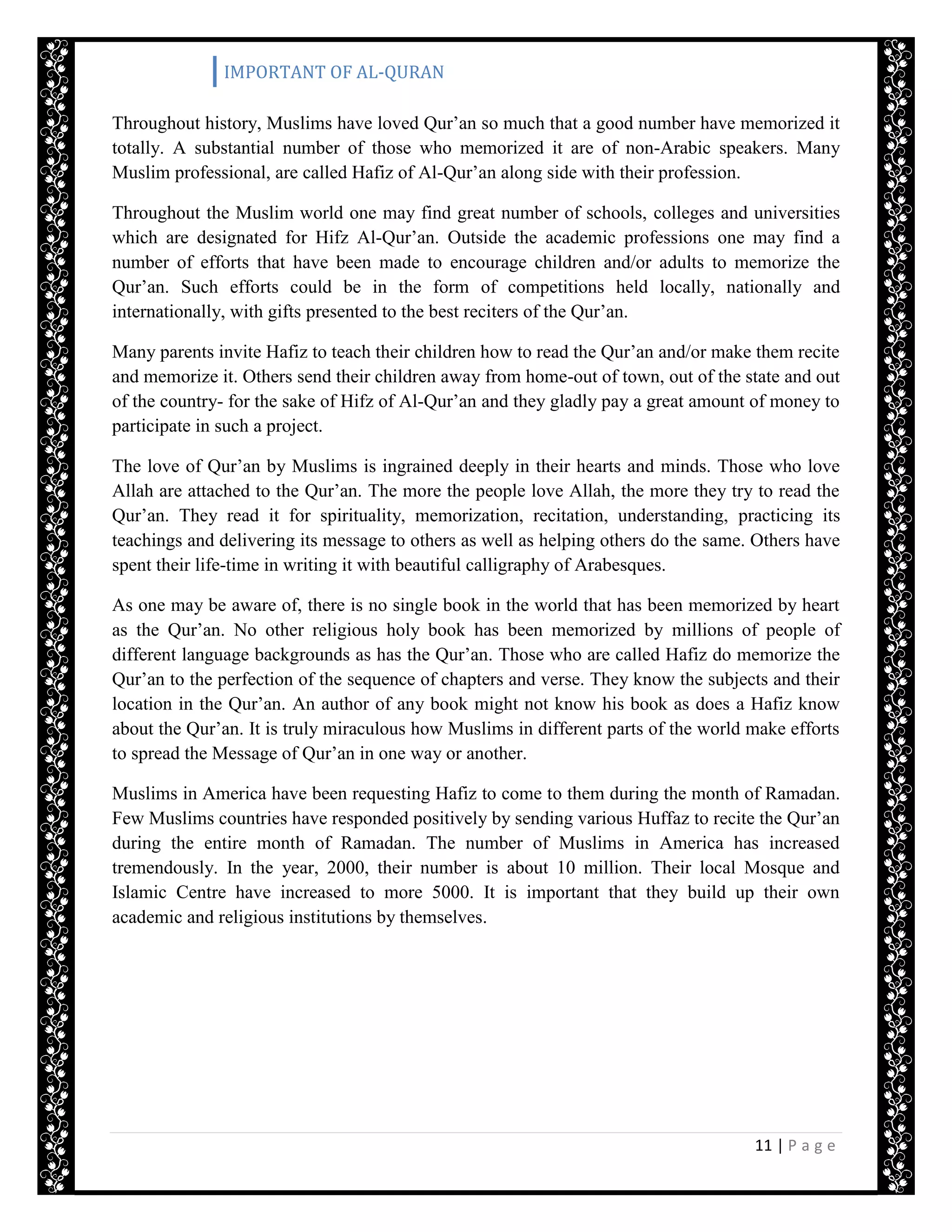 Important of quran | DOCX