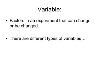 Important parts of an experiment ss | PPT