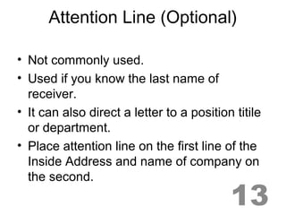 Important parts of letter 2013 | PPT