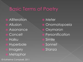 Important poetry terms | PPT