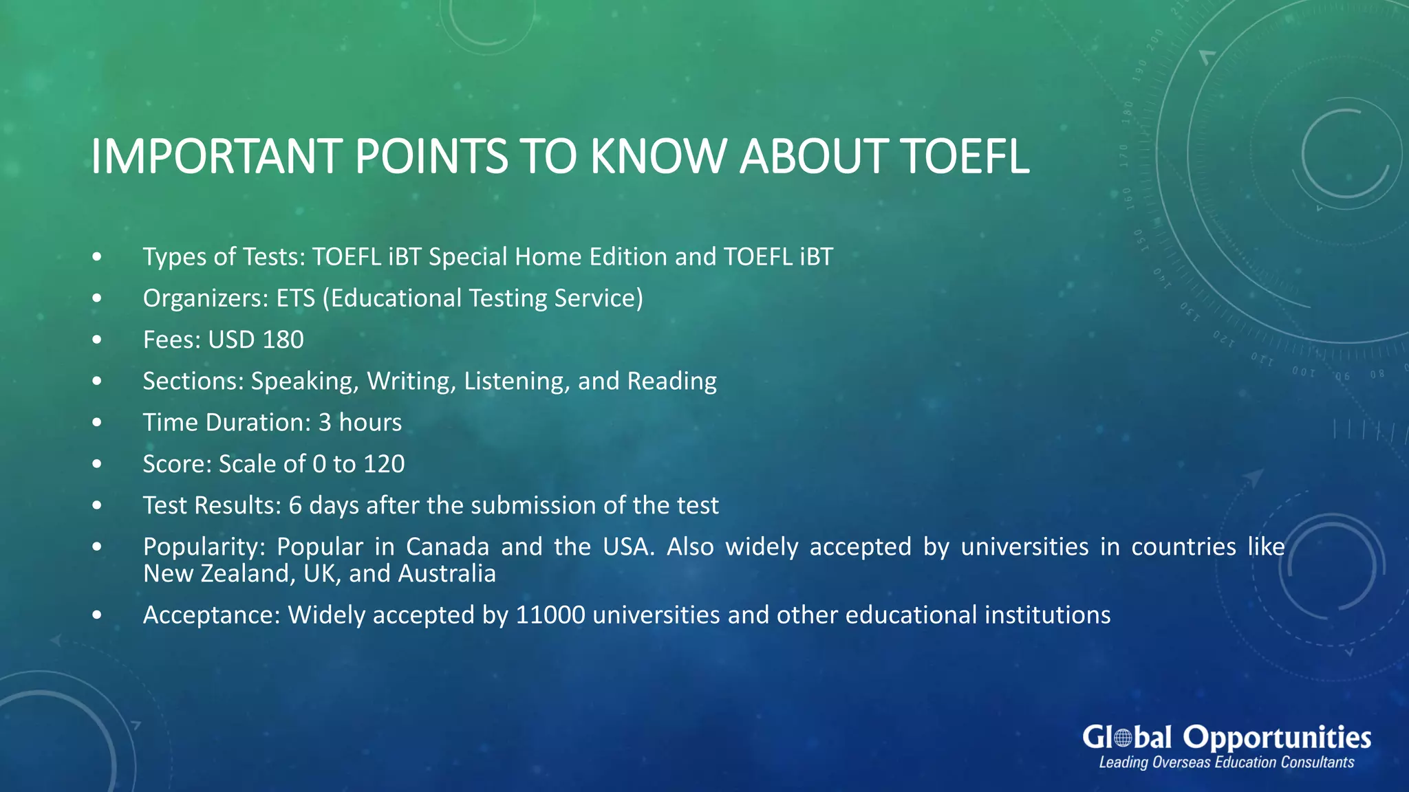 Important Points to Know About TOEFL | PPT