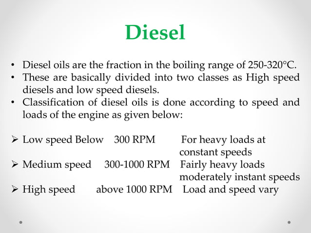 Important properties of diesel, kerosene and heavy fractions like lube ...