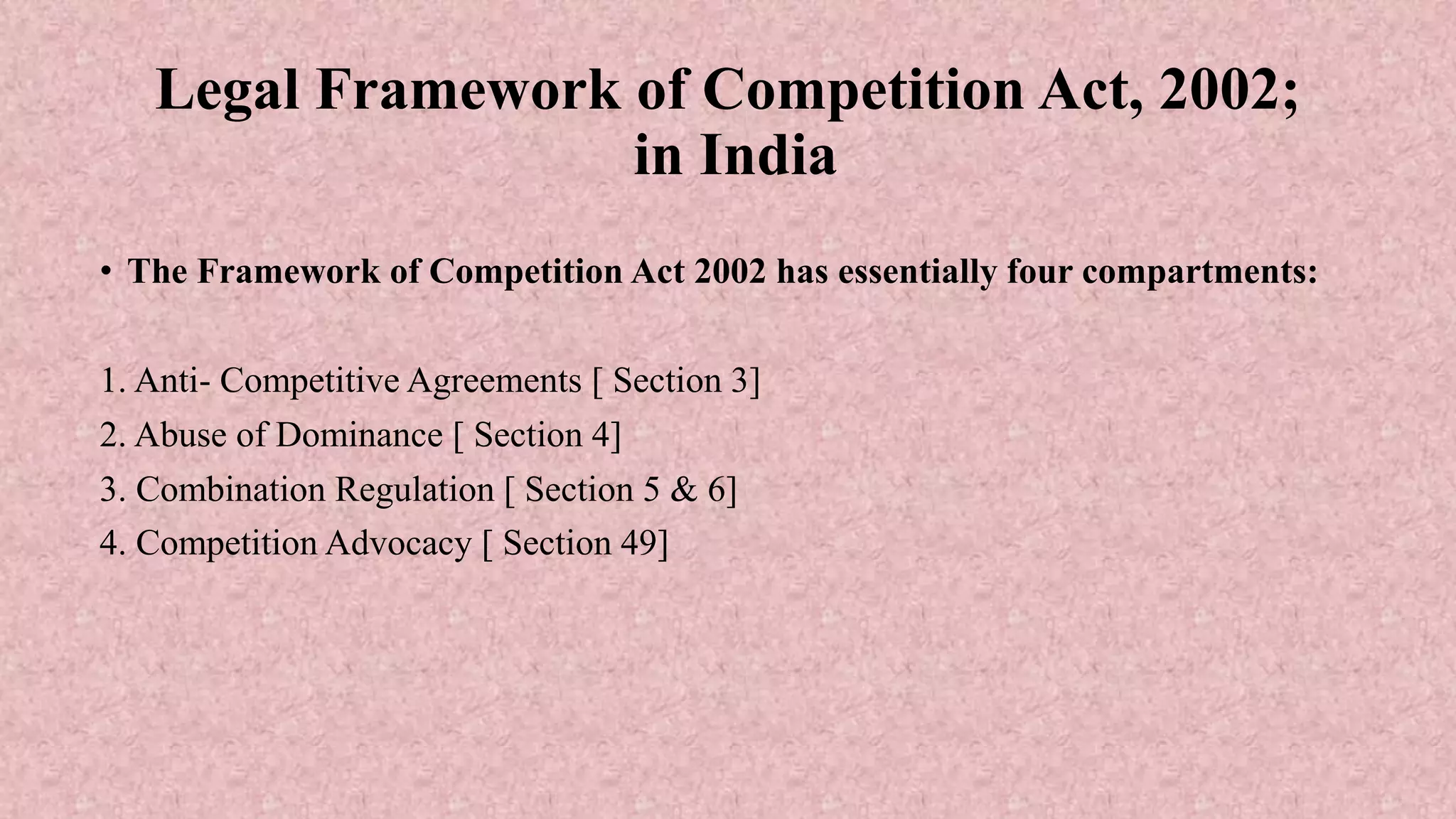 Important provisions of competition act, 2002 | PPTX