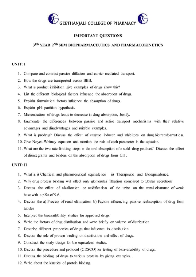 Important Questions BPPK 3rd year 2nd Sem.docx | Endocrine and Metabolic Diseases | Diseases and ...
