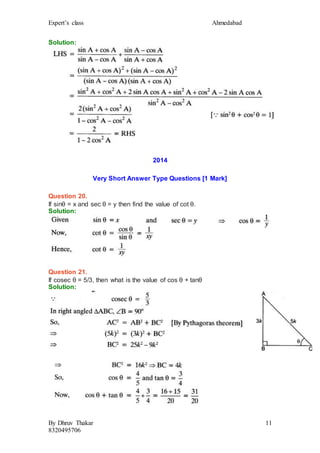 Important questions for class 10 maths chapter 8 introduction to ...