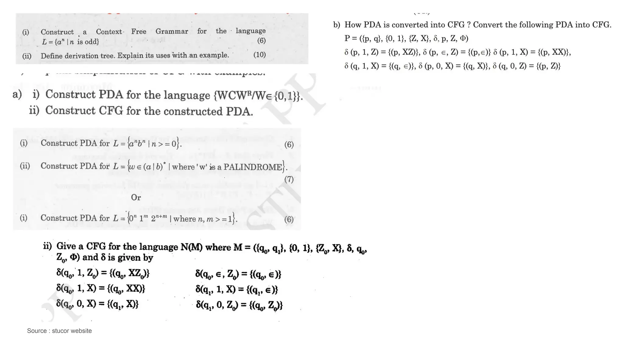 Important Questions For Theory Of Computation | PDF