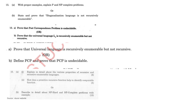 Important Questions For Theory Of Computation | PDF
