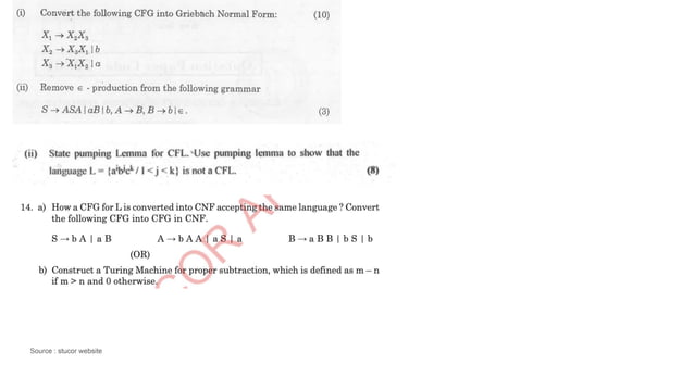 Important Questions For Theory Of Computation | PDF