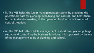 Important roles of the Management information system in business | PPTX ...