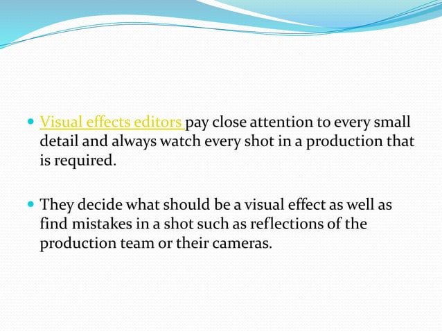 Important Roles of Visual Effects Editor | PPTX