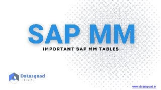 Most Important Tables in SAP MM - Datasquad Learning | PPT